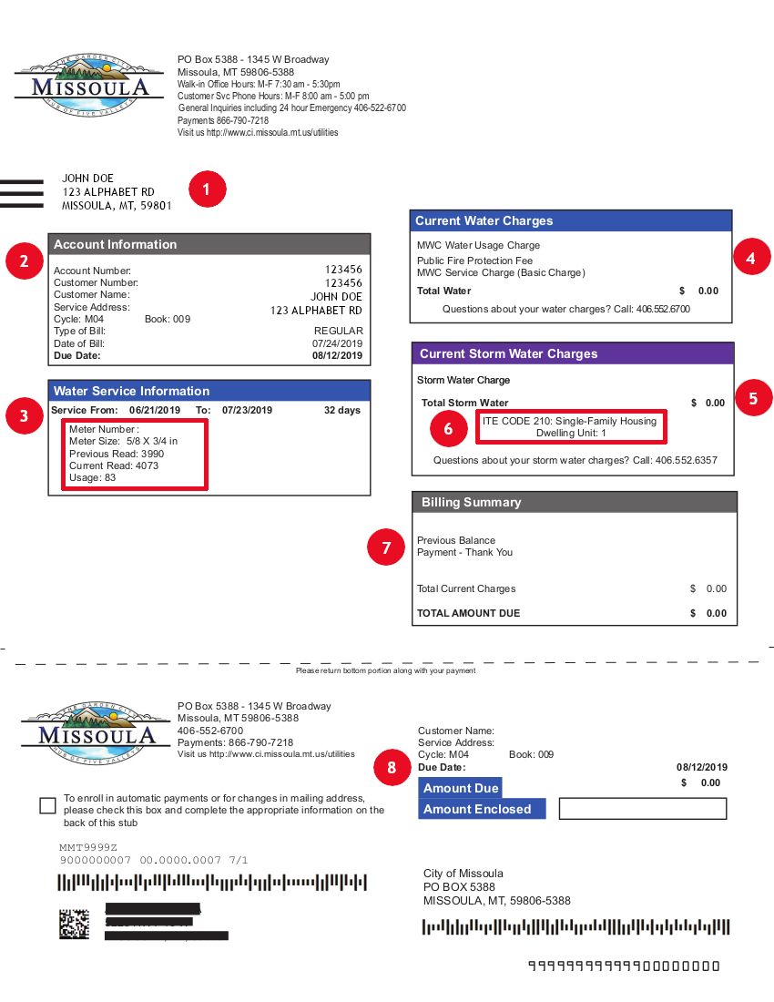 City Of Missoula Utilities How To Read Your Bill City Of Missoula Utilities How To Read Your Bill